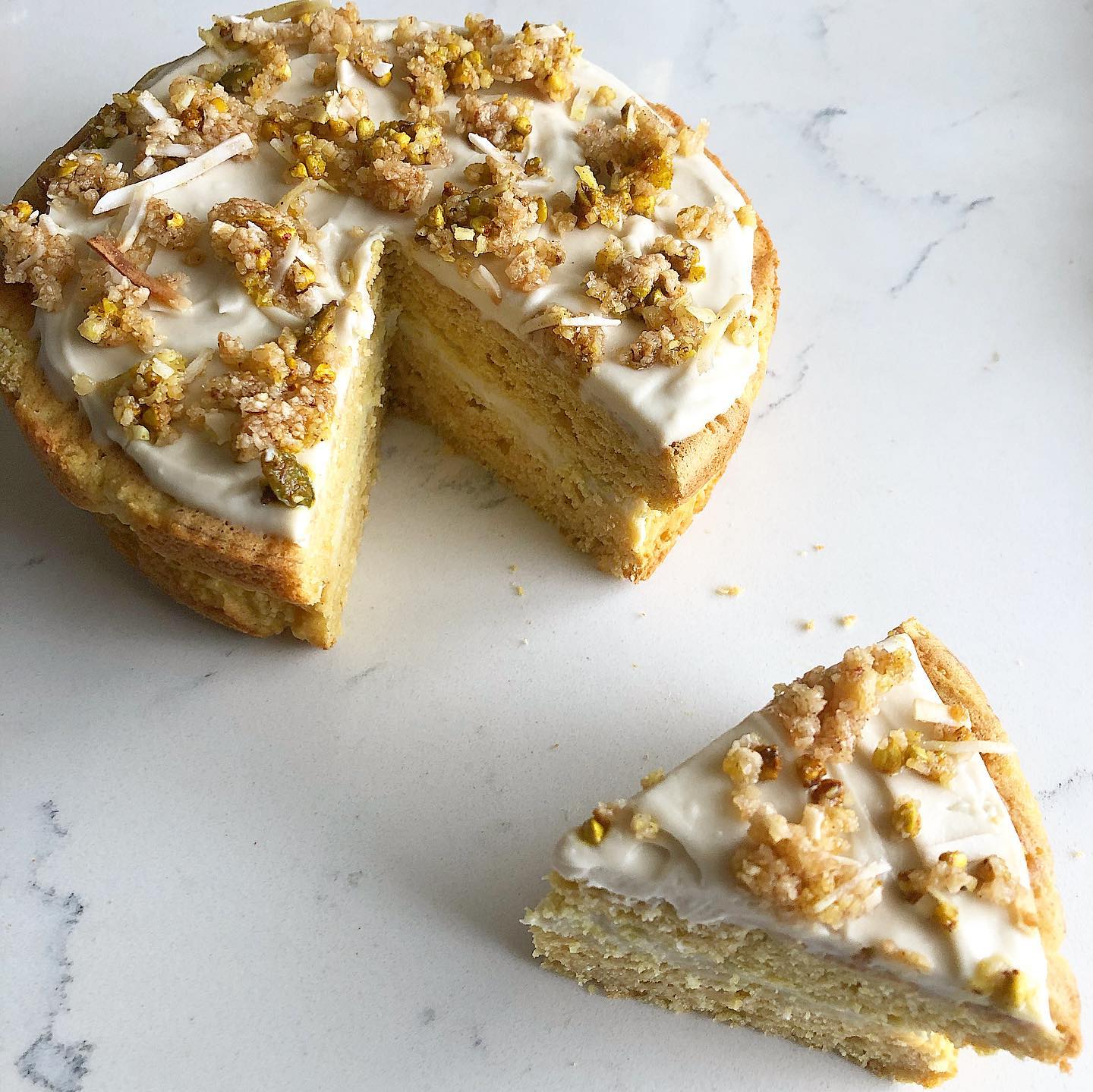 Golden Lemon Creme Cake (GF, Vegan) - The Naked Food Life